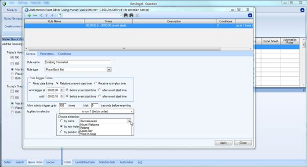 Automation - Bet Angel - Betfair Trading Software