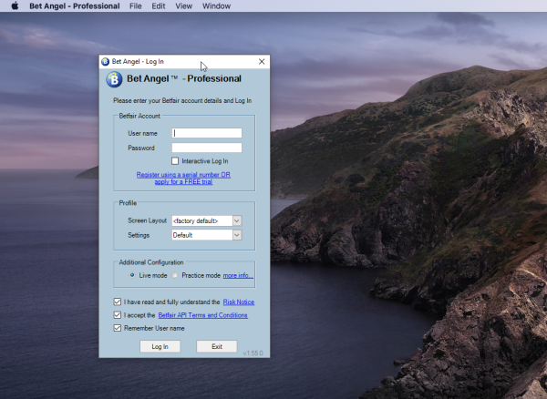 Bet Angel for an Apple Mac, iOS, iPhone or iPad
